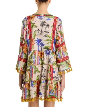 LUCKY & COCO Printed Split V-neck Dress