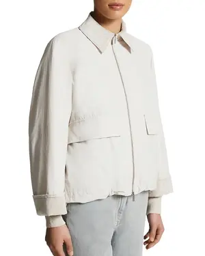 Peserico Collared Front Zip Jacket - Pearl Beige