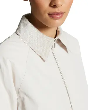 Peserico Collared Front Zip Jacket - Pearl Beige