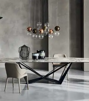 CATTELAN Steel And Ceramic Skorpio Keramik Dining Table