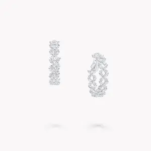 Graff Classic Butterfly Diamond Hoop Earrings - White Gold