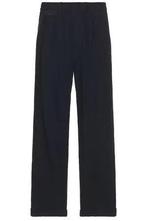 BEAMS 2 Pleats Relax Trousers - Navy