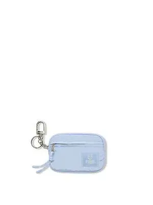 Pink Zip Card Holder Keychain Blue