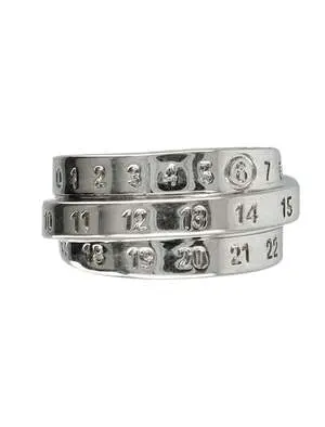 MAISON MARGIELA Triple Logo Ring - Palladio Burattato