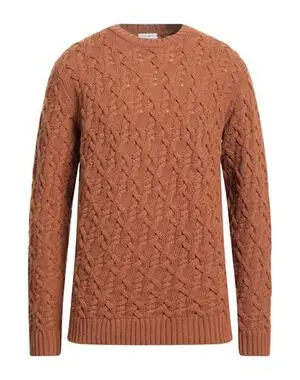 PAOLO PECORA Virgin Wool Cable-Knit Sweater Brown