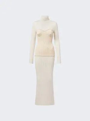 JEAN PAUL GAULTIER Stretch Merino Wool Dress - White