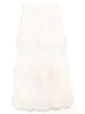 Zimmermann Lucky Embroidered Skirt - Neutrals