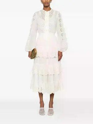 Zimmermann Lucky Embroidered Skirt - Neutrals