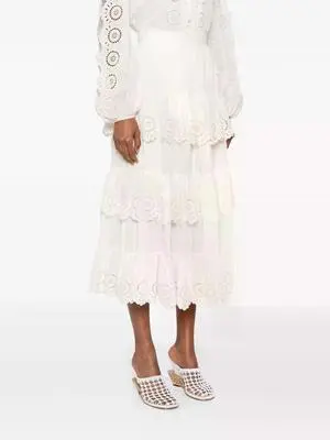 Zimmermann Lucky Embroidered Skirt - Neutrals
