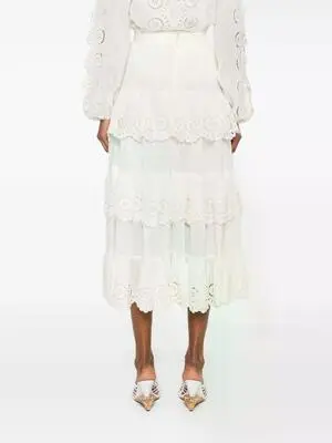 Zimmermann Lucky Embroidered Skirt - Neutrals