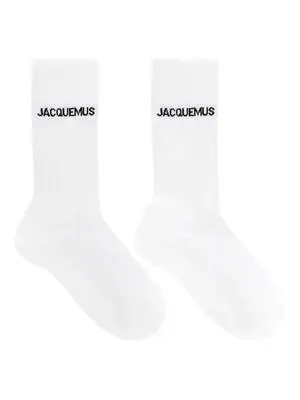 Jacquemus Logo-embroidered Socks - White