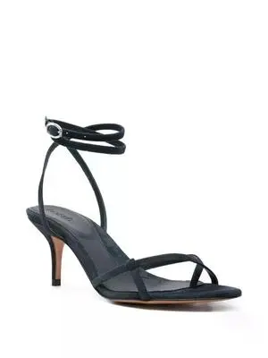 Ba&sh 70mm Cera Ankle-tie Stiletto Sandals - Blue