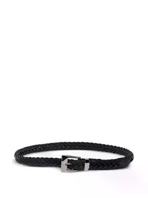 ADRIANO MENEGHETTI Braided Leather Belt - Black