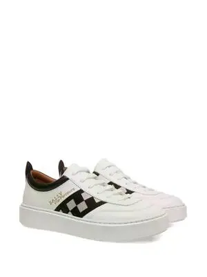 Bally Checked-ribbon Leather Low-top Sneakers