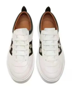 Bally Checked-ribbon Leather Low-top Sneakers