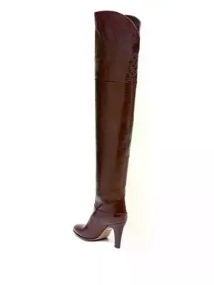 Chloé 90mm Eve Leather Boots - Red