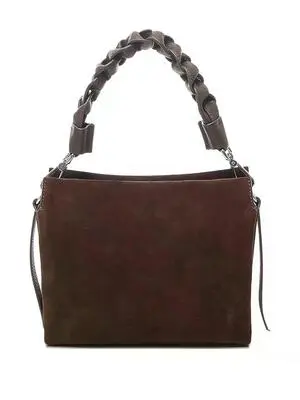 COCCINELLE Suede Shoulder Bag With Braided Handle - Brown