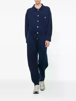 BARRIE Button-fastening Drawstring Jumpsuit - Blue
