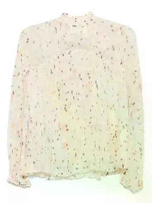 Ba&sh Kamala Bow-detailed Printed Blouse - Neutrals