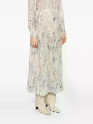 GOLDEN GOOSE Sequin-embellished Pleated Midi Skirt - Neutrals