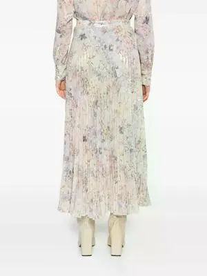 GOLDEN GOOSE Sequin-embellished Pleated Midi Skirt - Neutrals