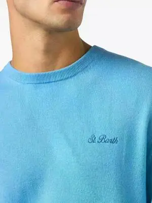 MC2 SAINT BARTH Embroidered-logo Crew-neck Jumper - Blue