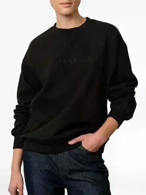 HERSKIND Lizette Embroidered-logo Sweatshirt - Black