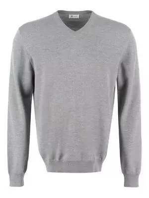 THE (ALPHABET) V-neck Sweater - Grey