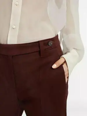 Brunello Cucinelli Button-fastening Stretch-cotton Trousers