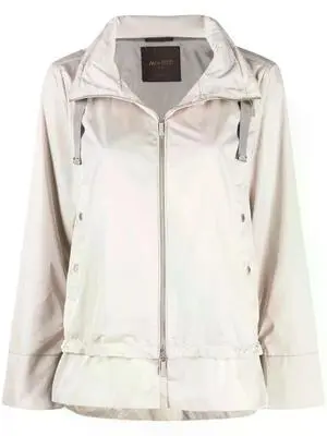 MOORER Zip-up Hooded Jacket - Neutrals