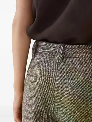 Brunello Cucinelli Tweed Belted Trousers
