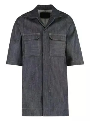 Rick Owens Denim Short-sleeve Pocket Shirt