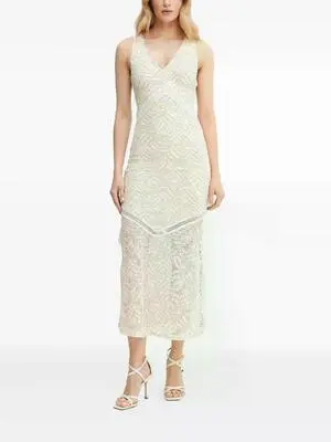 Guess Lace-insert V-neck Midi Dress