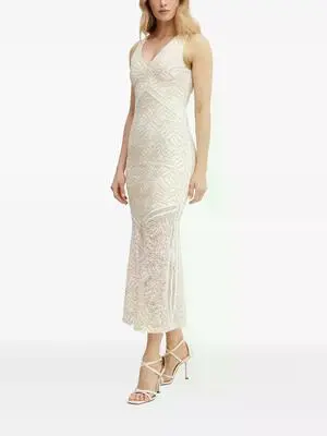 Guess Lace-insert V-neck Midi Dress