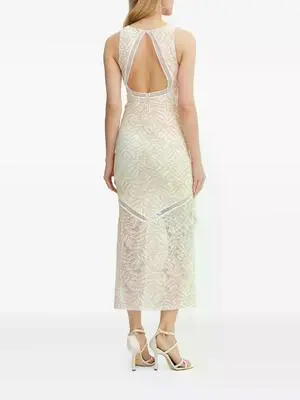 Guess Lace-insert V-neck Midi Dress