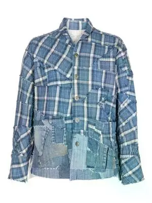 GREG LAUREN Patchwork Checked Shirt