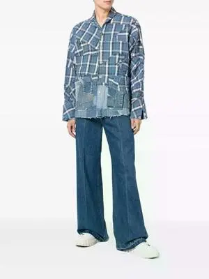GREG LAUREN Patchwork Checked Shirt