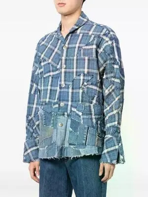 GREG LAUREN Patchwork Checked Shirt