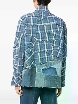 GREG LAUREN Patchwork Checked Shirt