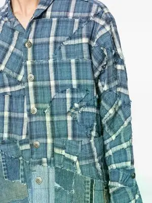 GREG LAUREN Patchwork Checked Shirt