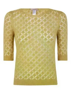 TWINSET Open-knit Short-sleeve Sweater - Yellow