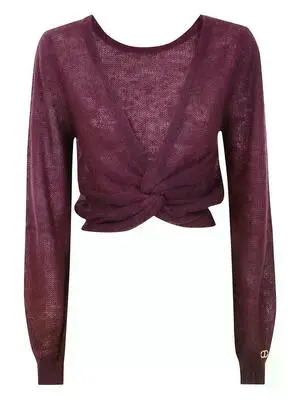 TWINSET Twist-front Knitted Sweater - Red