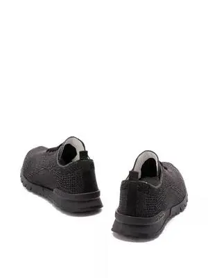 Kiton Knitted Lace-up Sneakers - Black