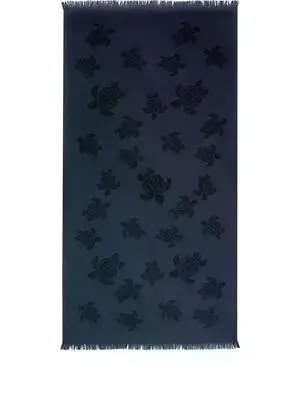 Vilebrequin Turtle Fringed Bath Towel - Blue