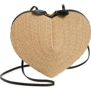 Alaïa Le Coeur Raffia Crossbody Bag - Naturel