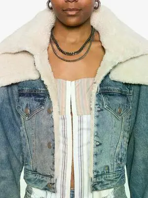 R13 Denim Jacket With Sherpa-collar