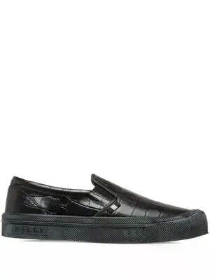 Bally Embossed Leather Loafers