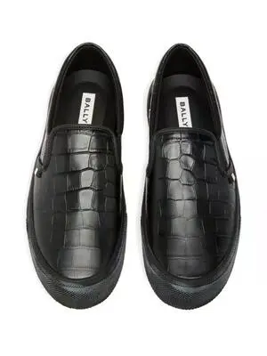Bally Embossed Leather Loafers