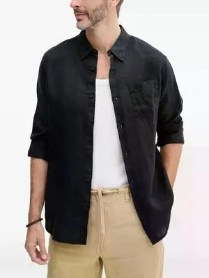 Guess Embroidered-pocket Linen Shirt