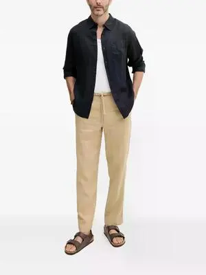 Guess Embroidered-pocket Linen Shirt
